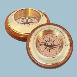 Personalized Compass | Engravable Large Brass Paperweight Desk Compass