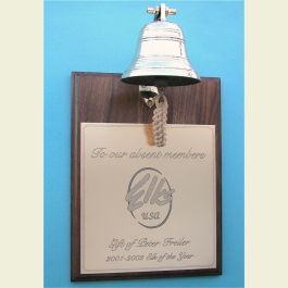 Standard Walnut Presentation Plaque with Brass Bell